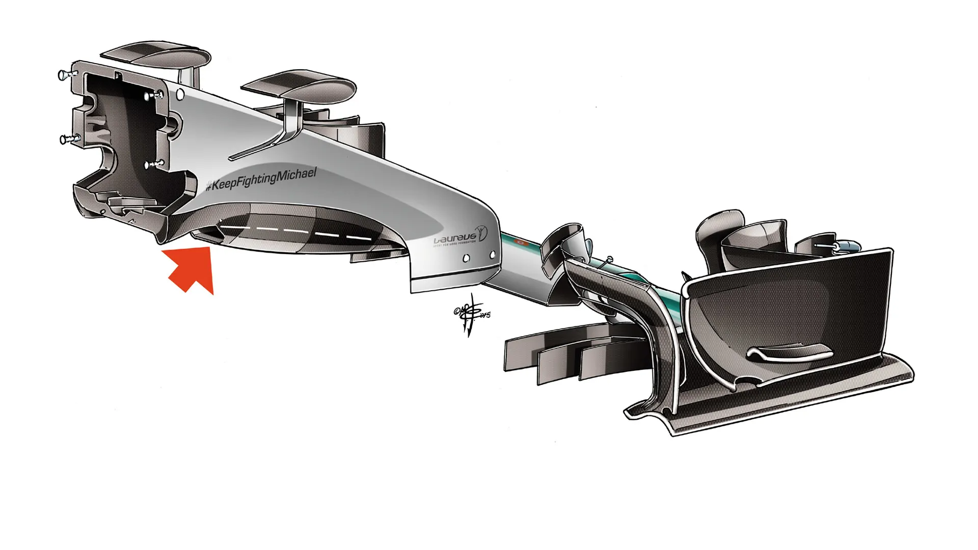 Mercedes F1 W06 Hybrid - updated nose section