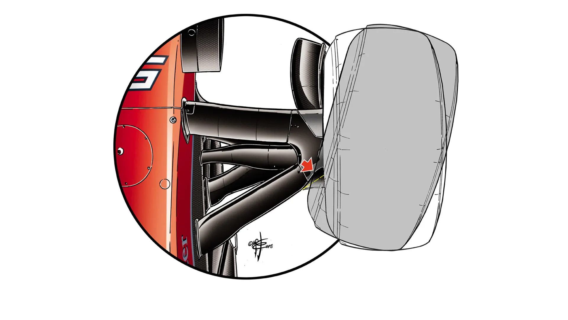 Ferrari SF15-T - Monaco steering modifications