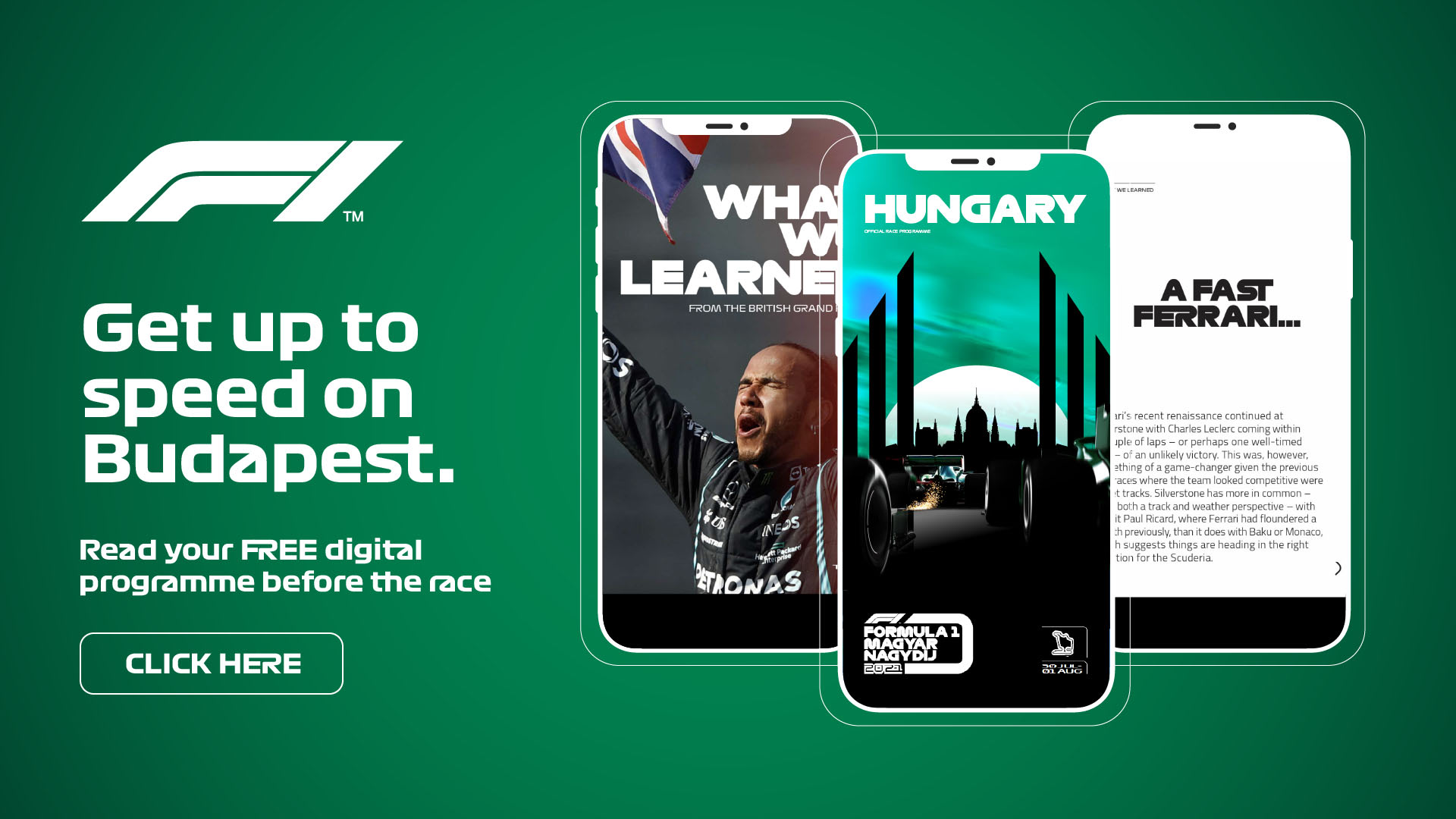 2021 HUNGARIAN GRAND PRIX – free digital race programme | Formula 1®