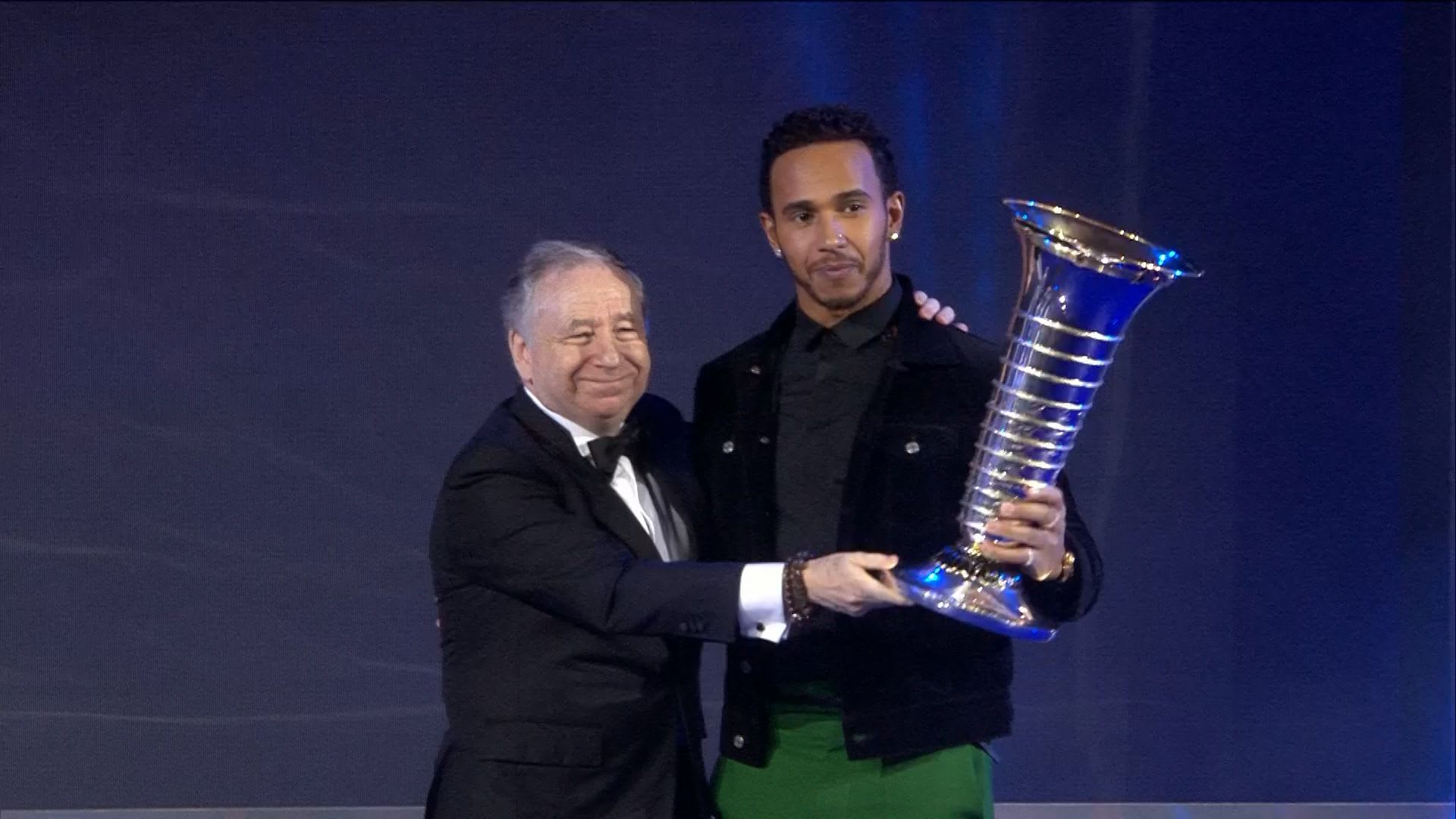 Lewis Hamilton and Mercedes receive their title trophies at the FIA ...