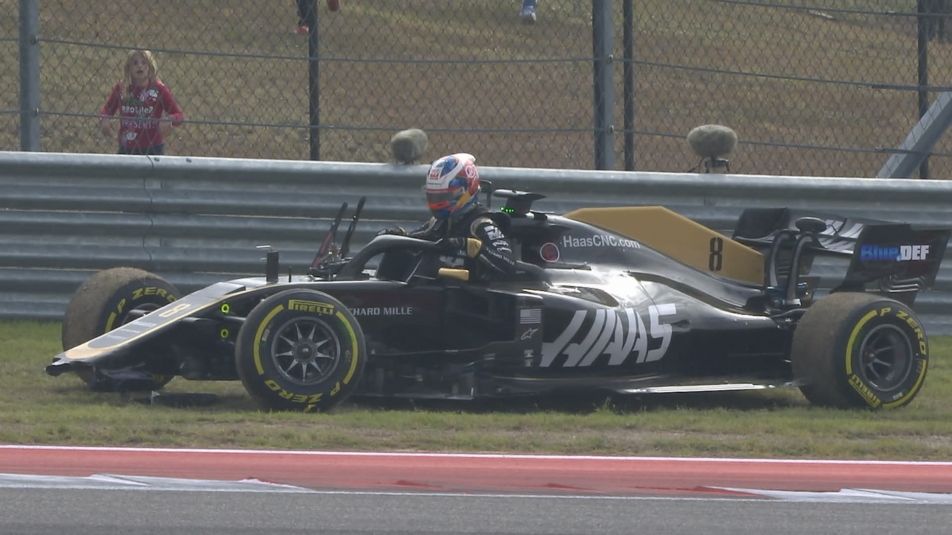 WATCH: Red flags in FP2 after Grosjean hits the wall hard in the esses ...