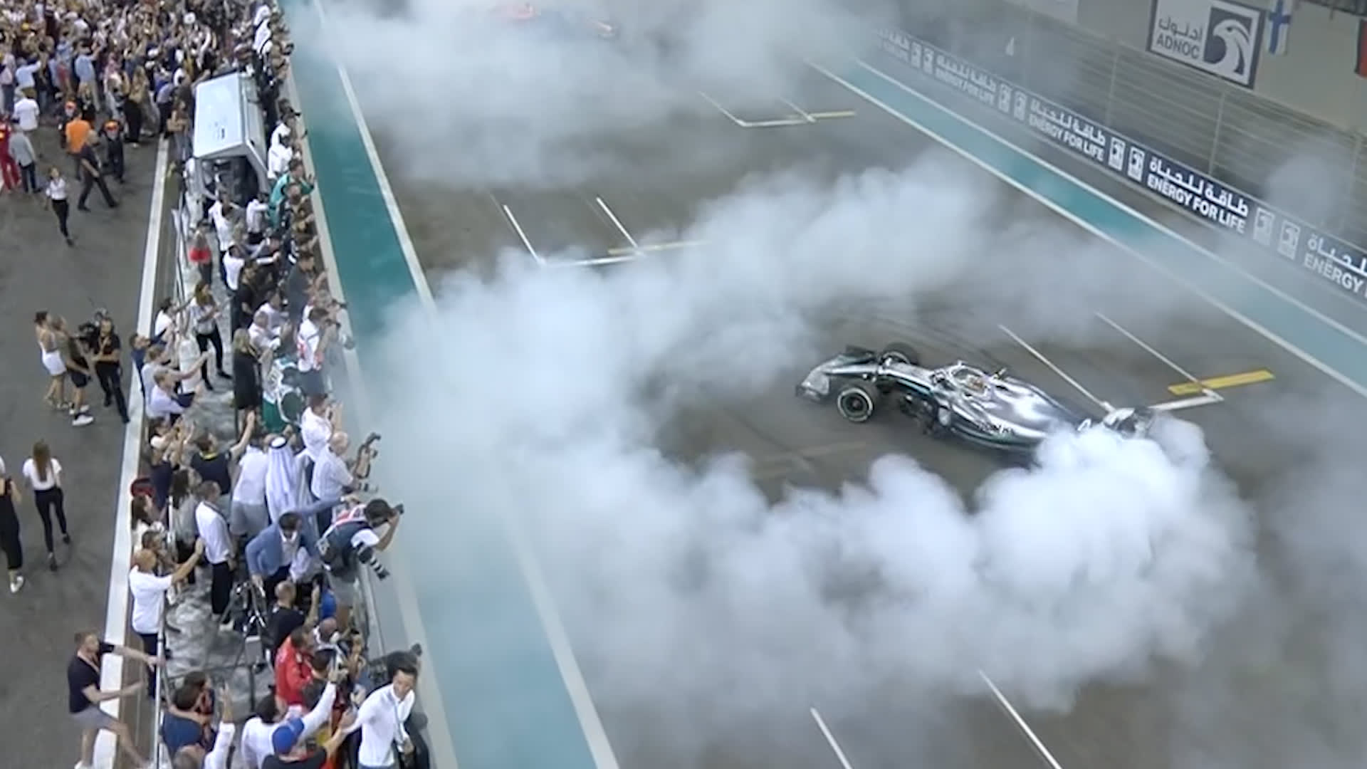 WATCH: Hamilton and Verstappen's donut celebrations | Formula 1®