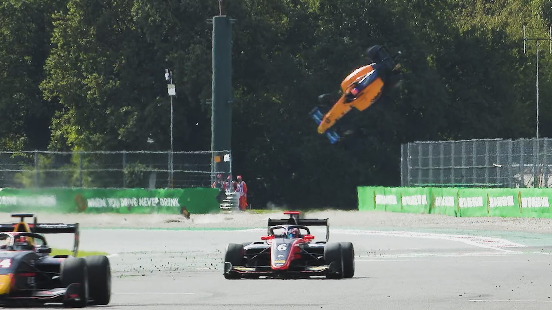Sausage kerbing removed from Parabolica after big F3 crash | Formula 1®