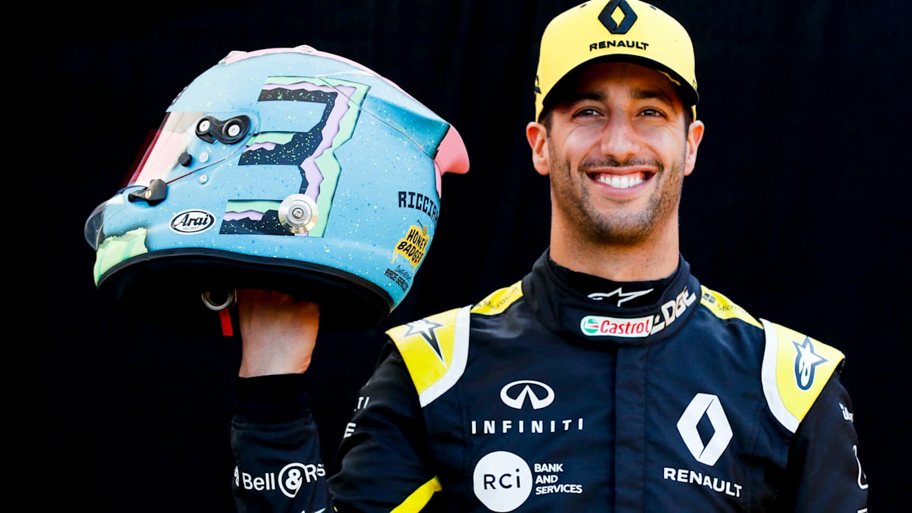 GALLERY: Daniel Ricciardo shows off new helmet design in Melbourne ...