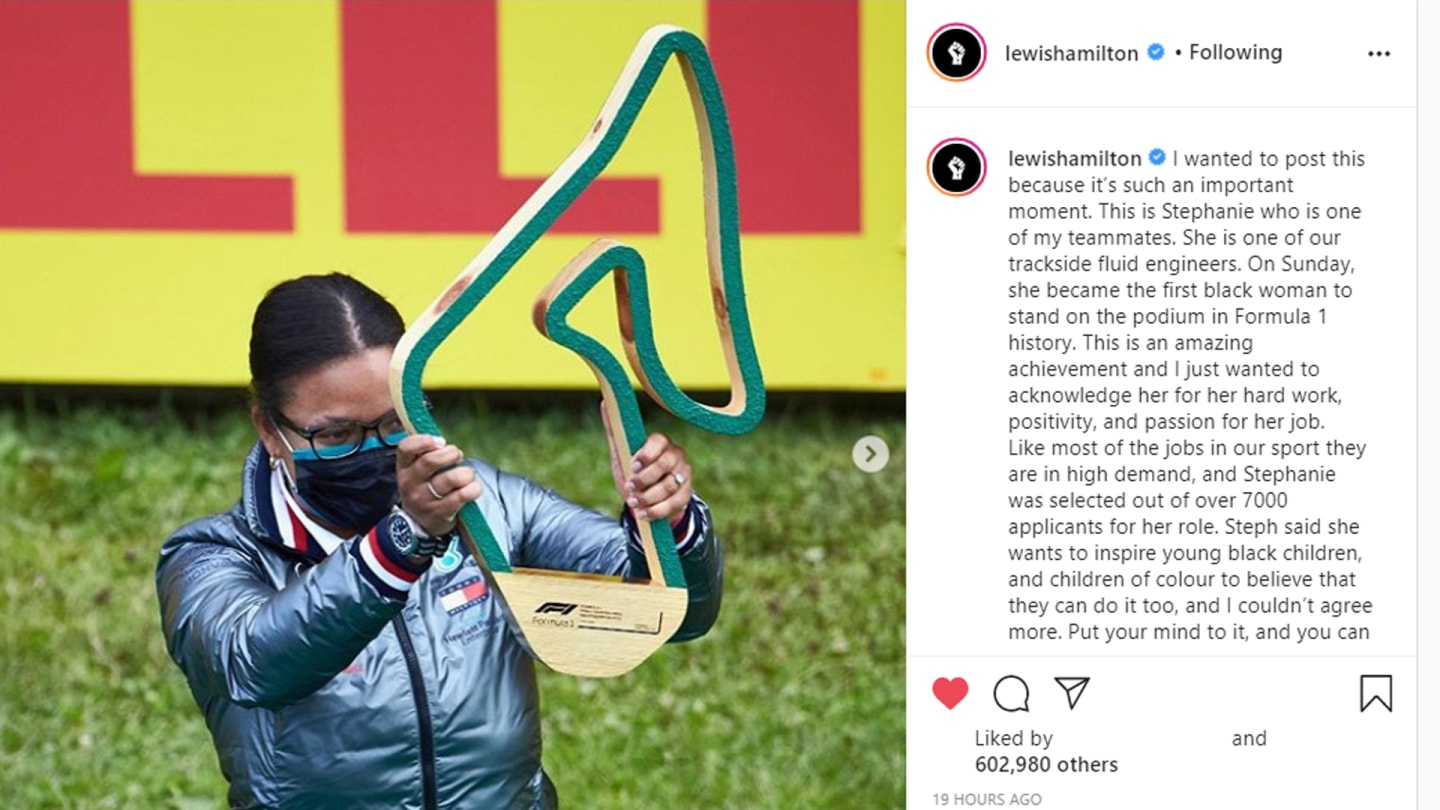 'The first black woman to stand on the F1 podium' – Hamilton heralds ...
