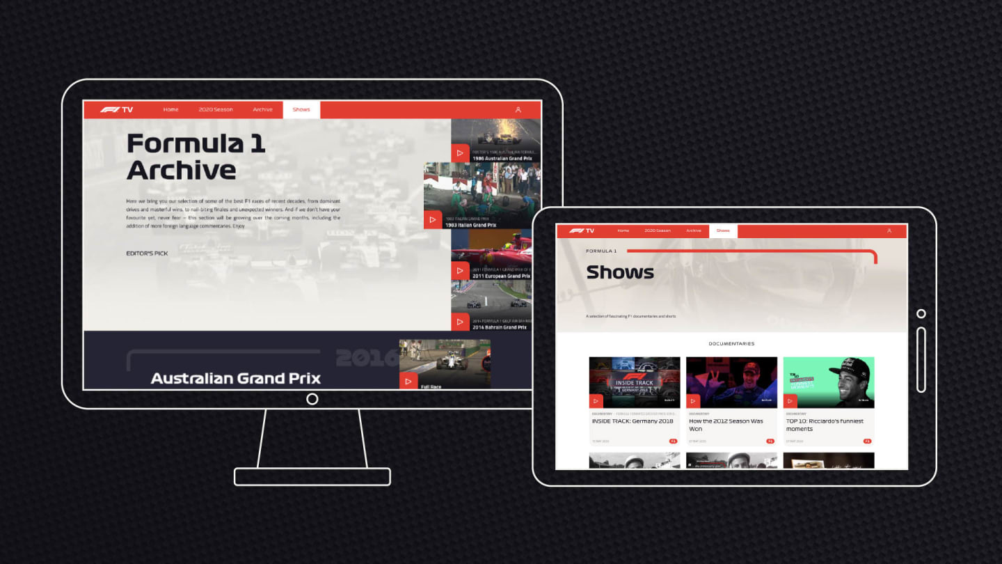 WHAT’S ON? F1 TV Content Guide