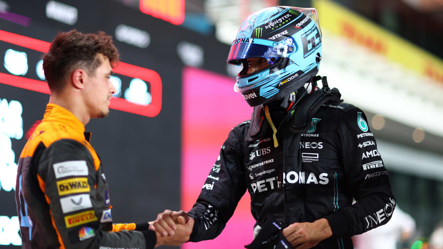 George Russell delighted to qualify second but Lewis Hamilton bemoans ...