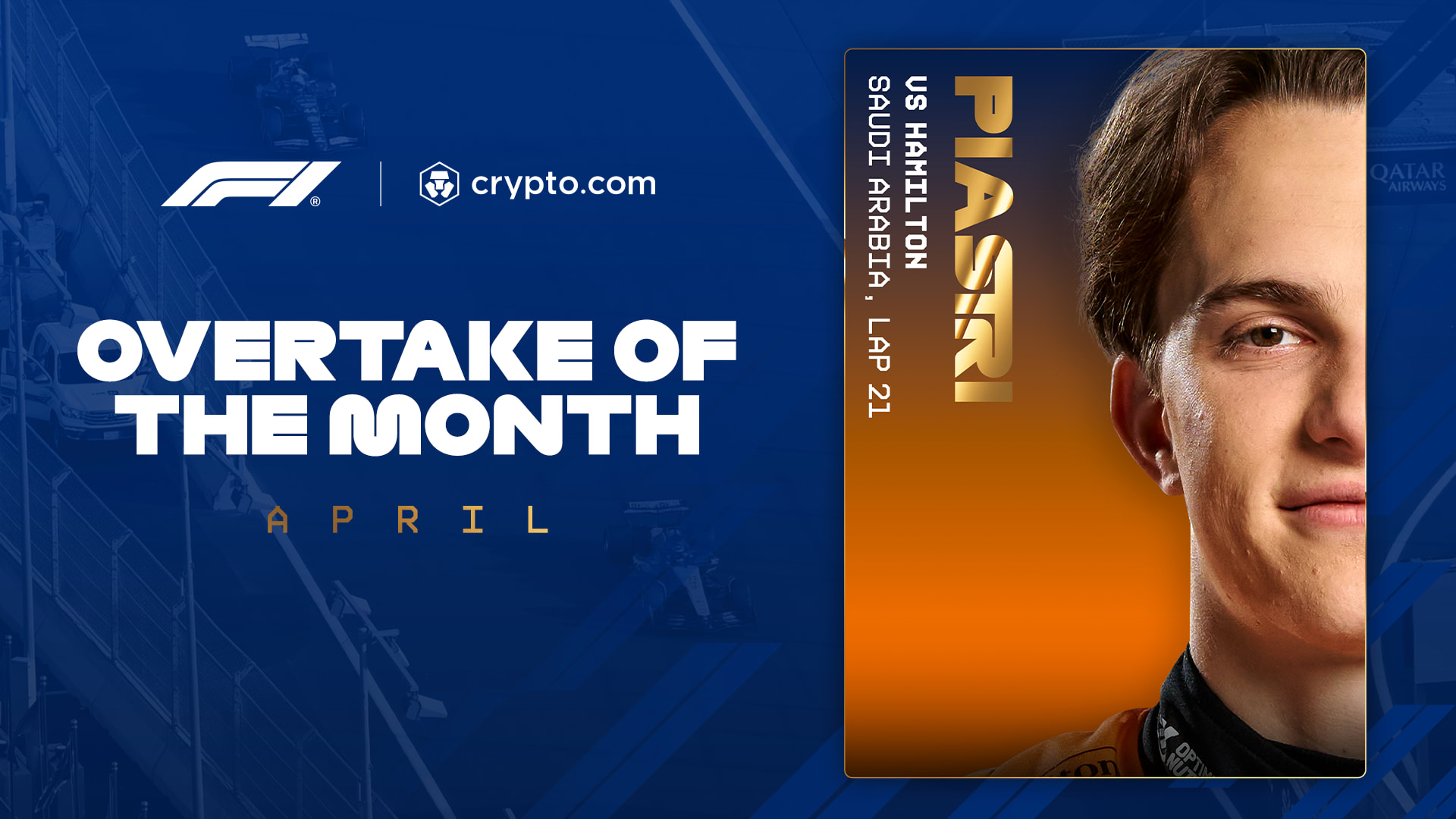 Crypto.com Overtake of the Month Award | Formula 1®
