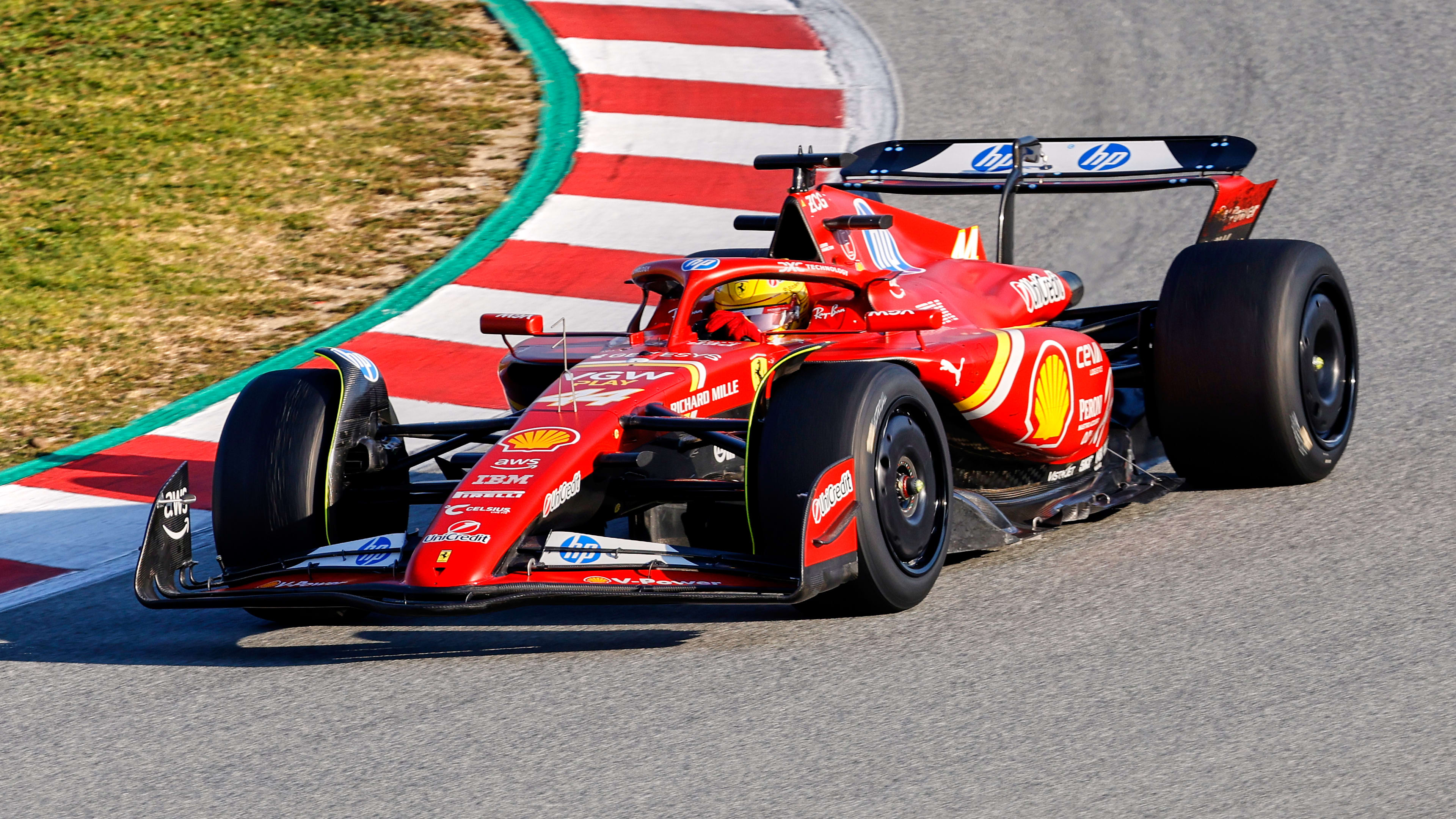 Lewis Hamilton Charles Leclerc And Oscar Piastri In Action As Pirelli