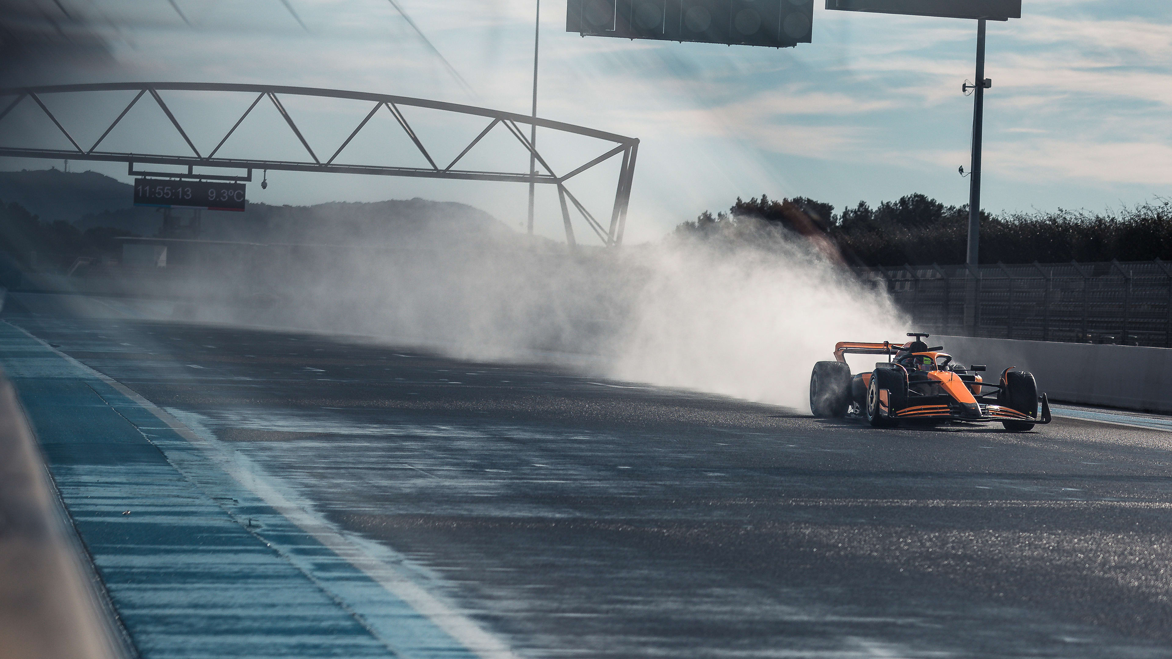 Norris and Piastri in action as next generation of wet weather tyres ...